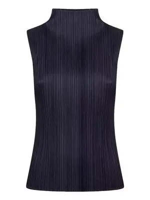 Issey Miyake High-neck Sleeveless Top - Blue