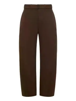 LEMAIRE Belted Vertical-seam Trousers - Brown