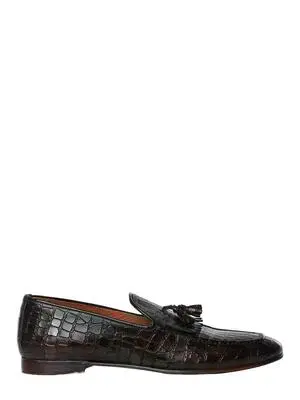 GIULIANO GALIANO Samuel Crocodile-effect Loafers - Brown