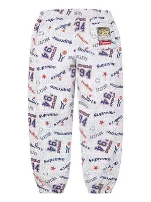 Supreme X Mitchell & Ness Nba Logo-print Track Pants - Grey