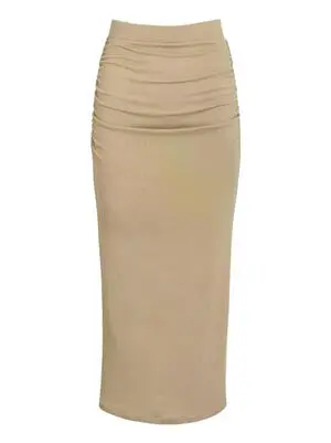 Silvia Tcherassi Karli Ruched Midi Skirt - Neutrals