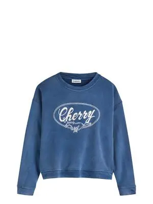 CHERRY LOS ANGELES Cotton Logo Embroidered Sweatshirt - Navy