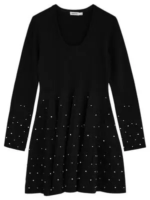 Simkhai Embellished Stretch-knit Mini Dress - Black