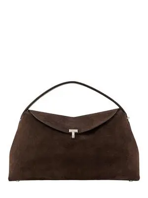 TOTEME T-lock Suede Top Handle Bag - Brown