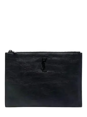Saint Laurent Monogram Document Holder Clutch Bag - Black