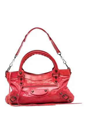 Balenciaga 2000s Small City Tote Bag - Red