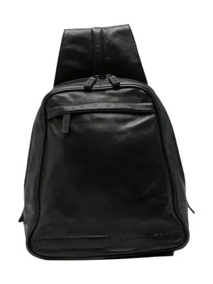 Miu Miu Leather Logo-embossed Backpack - Black