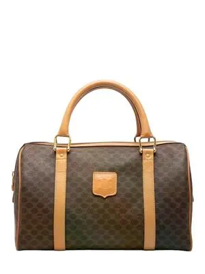 Celine Macadam Coated Canvas Boston Bag - Brown