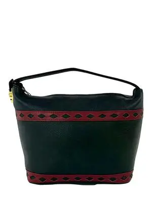 Saint Laurent Diamond Cut Leather Handbag - Black