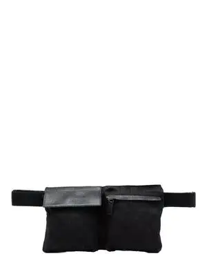 Gucci Gg Canvas Double Pocket Belt Bag - Black