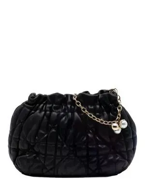 Dior Lambskin Cannage Gaufre Delices Shoulder Bag - Black