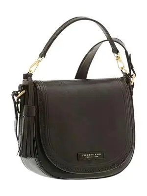 THE BRIDGE Leather Shoulder Bag With Tassel Detail - Black