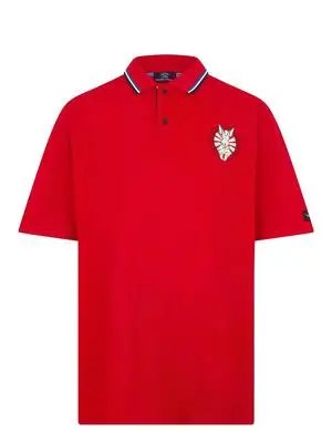 Paul & Shark Striped-collar Logo-print Polo Shirt - Red