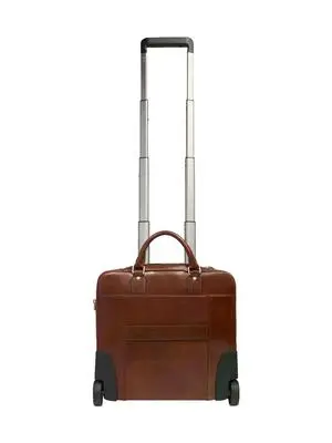 THE BRIDGE Leather Trolley Suitcase - Brown
