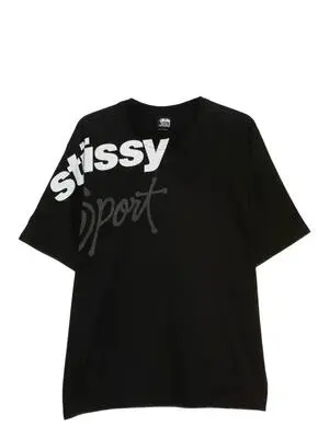 StÜssy Logo-print Cotton T-shirt - Black
