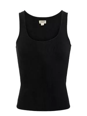 L'Agence Adira Scoop-neck Ribbed Knit Tank Top - Black