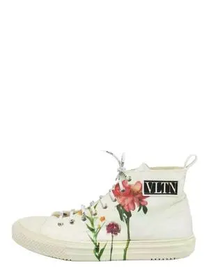 Valentino Garavani Floral Print Lace-up Sneakers - Neutrals