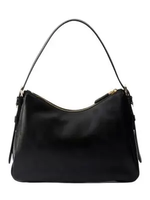 Prada Aimée Medium Leather Shoulder Bag - Black