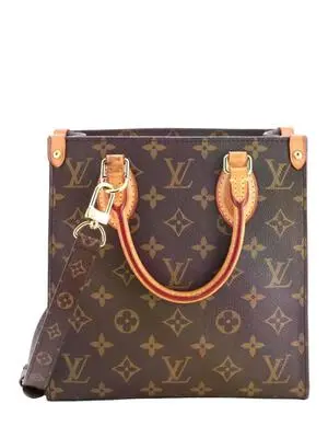 LOUIS VUITTON Louis Vuitton Sac Plat NM Bag Monogram Canvas BB Tote Bag Brown
