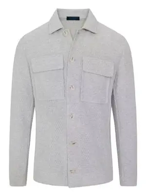 PATRICK ASSARAF Knit-textured Shirt Jacket - Grey