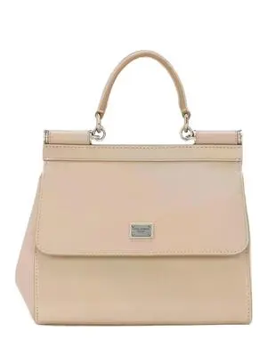 Dolce & Gabbana Sicily Leather Tote Bag - Neutrals