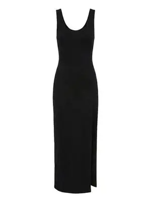 Wardrobe.NYC Ribbed Knit Sleeveless Maxi Dress - Black
