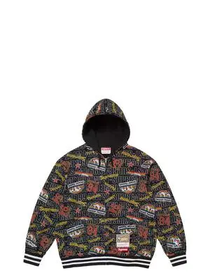 Supreme X Mitchell & Ness Nba Logo-print Zip-up Hoodie - Black