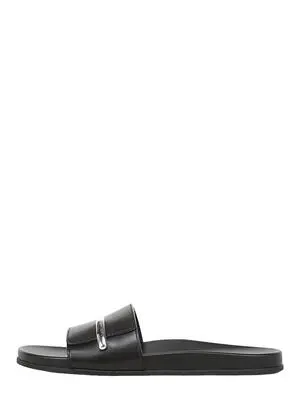 Vince Sadie Leather Slide Sandal - Black