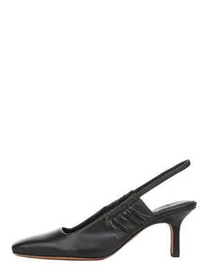 Vince Leather Slingback Heels - Black