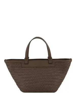 Vince Marin Woven Leather Mini Tote - Date