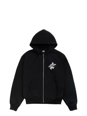 StÜssy Dot Surf Puff Print Zip Hoodie - Black