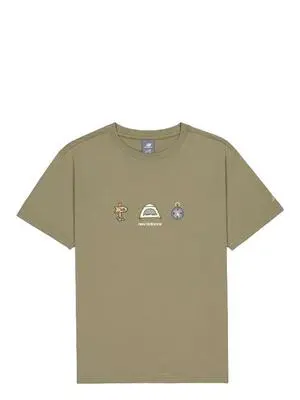 NEW BALANCE Camp Graphic T-shirts Asia Sizing - Khaki