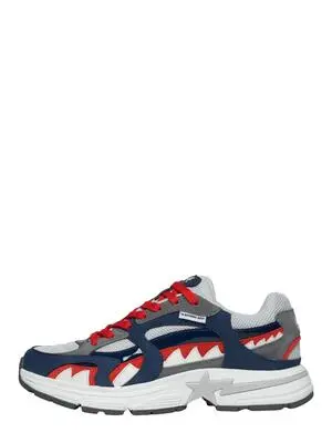 A BATHING APE Shark Sta France "navy" Sneakers - Navy/gray/red