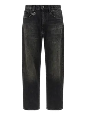 R13 Boyfriend Cropped Jeans - Black