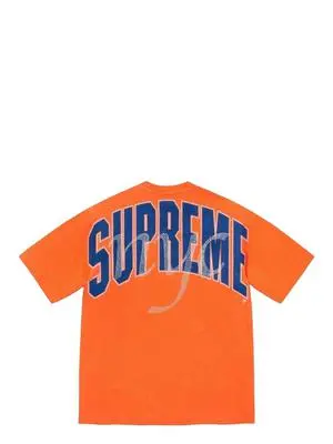 Supreme Ss26 Rhinestone Script S/s T-shirt - Orange