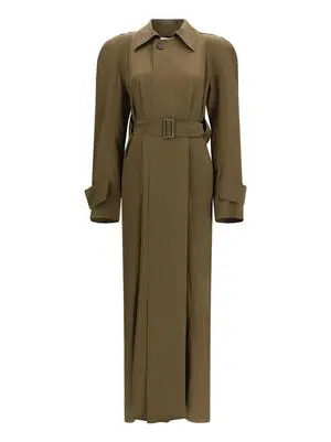 PETAR PETROV Silk Trench Coat - Green