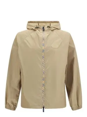 Burberry Nylon Hooded Jacket Beige