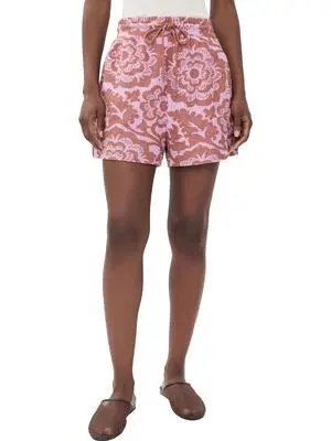 Essentiel Antwerp Jorton Floral Terry Cloth Shorts - Combo2 Violette