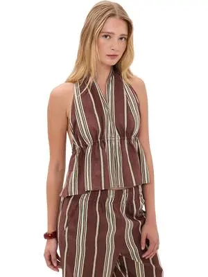A.L.C. Kaia Linen Top - Brunette Multi