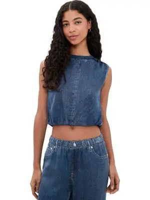 Rag & Bone Miramar Satin Mica Bubble Top - Jasper