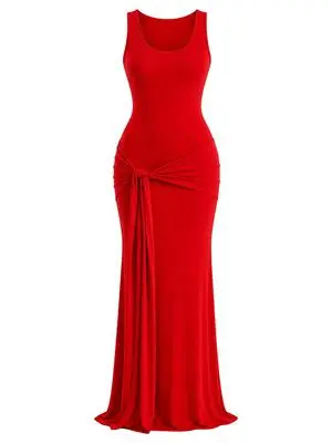 MAISON DE GALA Serena Crimson Maxi Dress - Red
