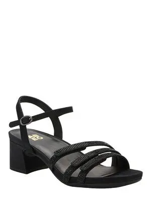 ABEO Avenue Ankle Sandal With Embellished Straps And Block Heel - Black