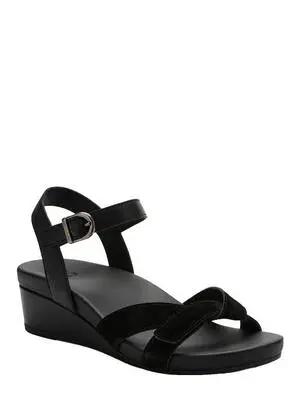 ABEO Riviera Ii Buckle Wedge Sandals - Black