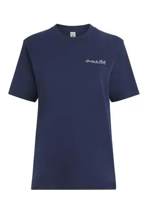 SPORTY & RICH Syracuse Cotton T-shirt - Navy