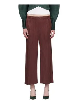 PLEATS PLEASE BY ISSEY MIYAKE Wide-leg Flared Trousers - Red