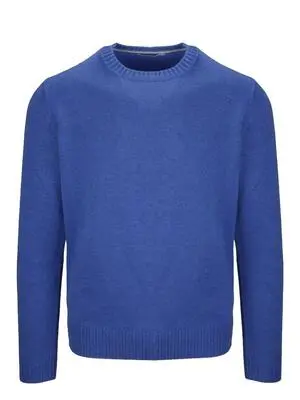 KANGRA Crew Neck Knitted Sweater - Blue