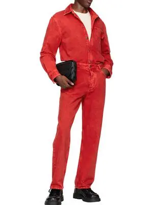 Bottega Veneta Faded Washed Denim Trousers - Deep Red
