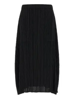 PLEATS PLEASE BY ISSEY MIYAKE A-line Midi Skirt - Black