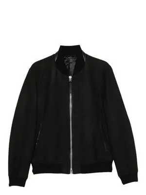 TOM FORD Leather-trimmed Bomber Jacket - Black