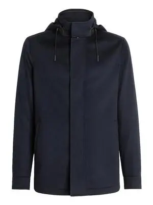Zegna Oasi Elements Cima Drawstring Over Jacket - Black